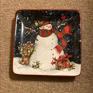 Certified International | Holiday | Festive Snowman Holiday Plate ...